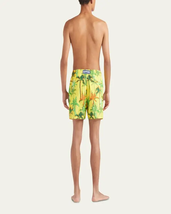 Vilebrequin Packable Palms Print Swim Trunks