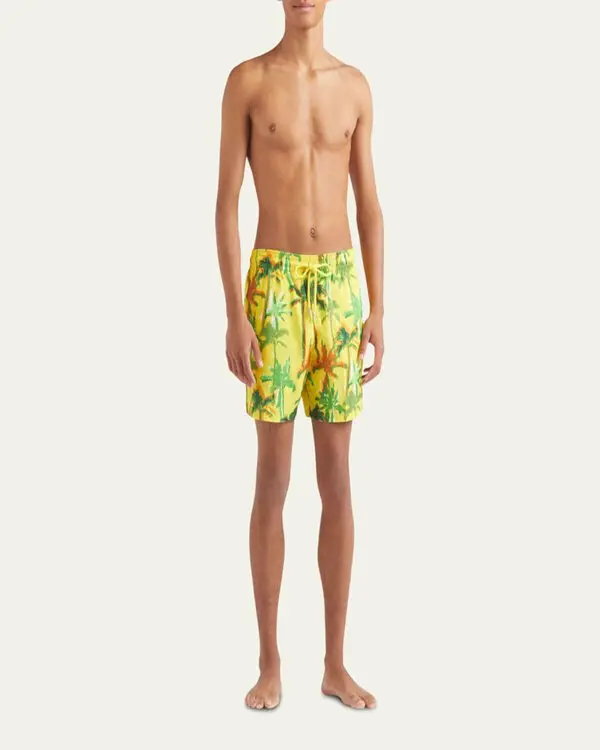 Vilebrequin Packable Palms Print Swim Trunks