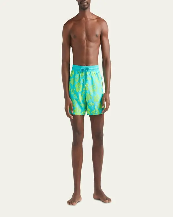 Vilebrequin Flocked Tropical Turtle Swim Trunks - Ceramic