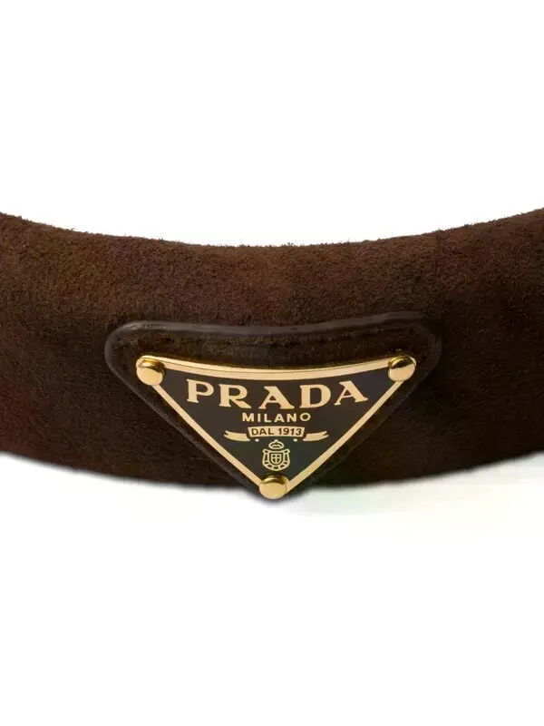 Prada Suede Headband - Brown