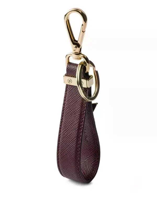 Prada Saffiano Leather Triangle-logo Keyring