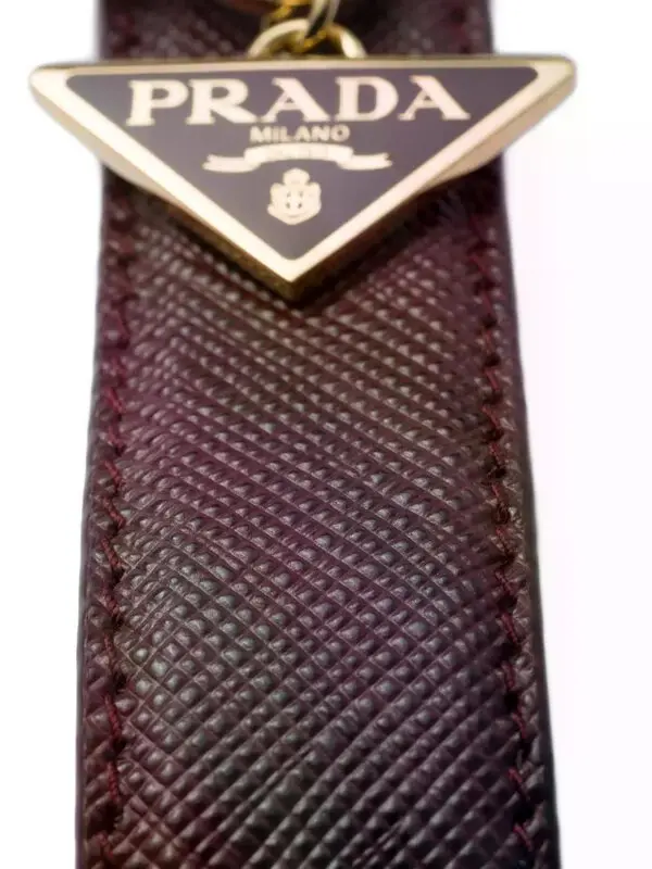 Prada Saffiano Leather Triangle-logo Keyring