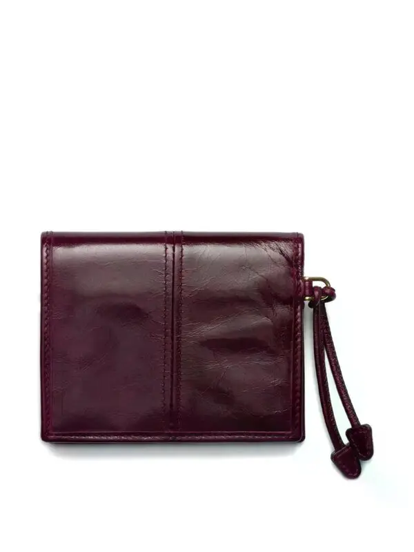 Prada Patent-leather Logo-plaque Wallet - Red