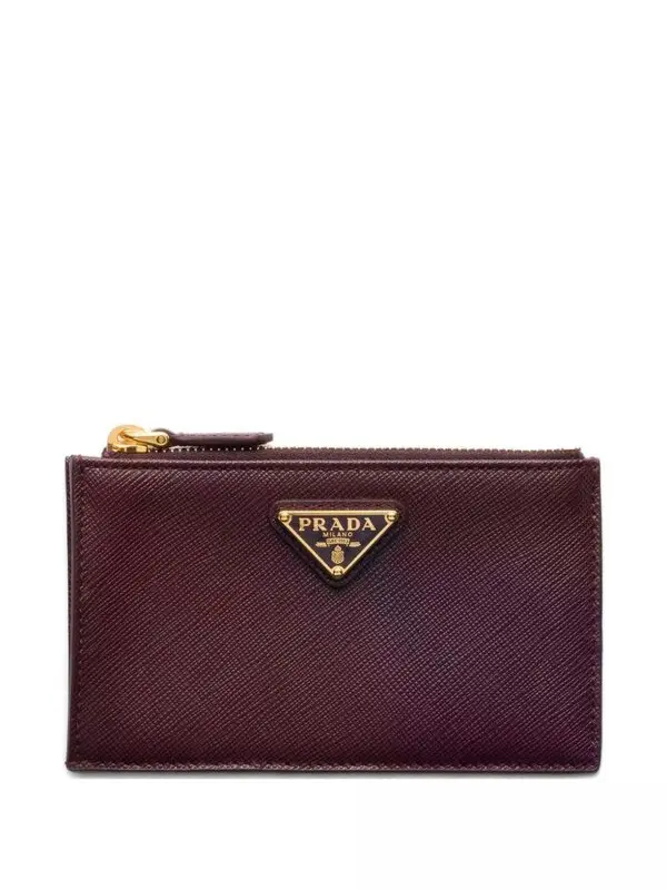 Prada Saffiano-leather Card Holder - Red