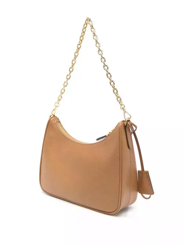 Prada Re-edition 2005 Saffiano Leather Shoulder Bag - Brown