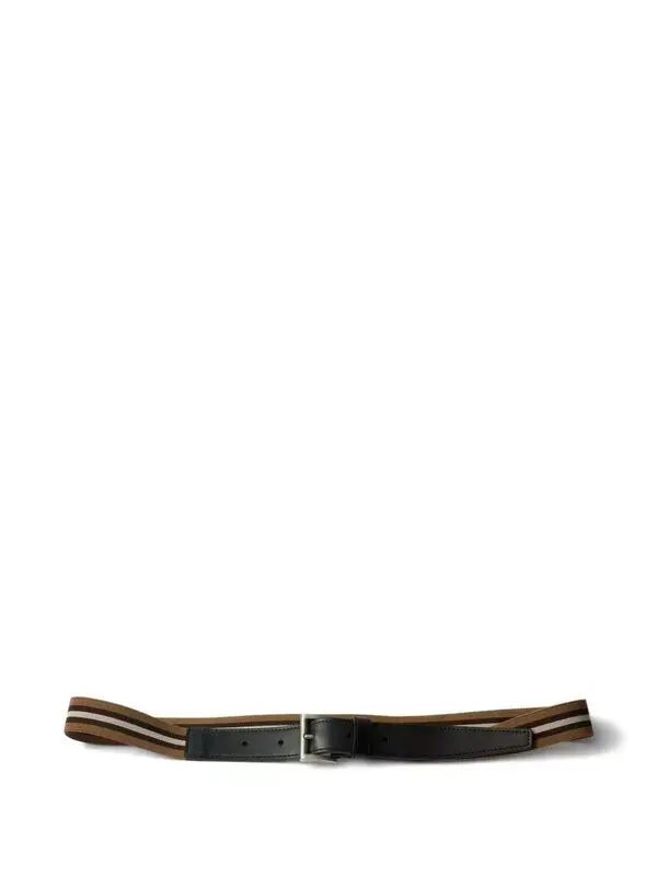 Prada Striped Belt - Brown