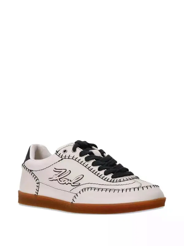 Karl Lagerfeld Embroidered Leather Sneakers