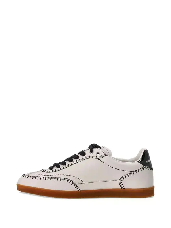 Karl Lagerfeld Embroidered Leather Sneakers