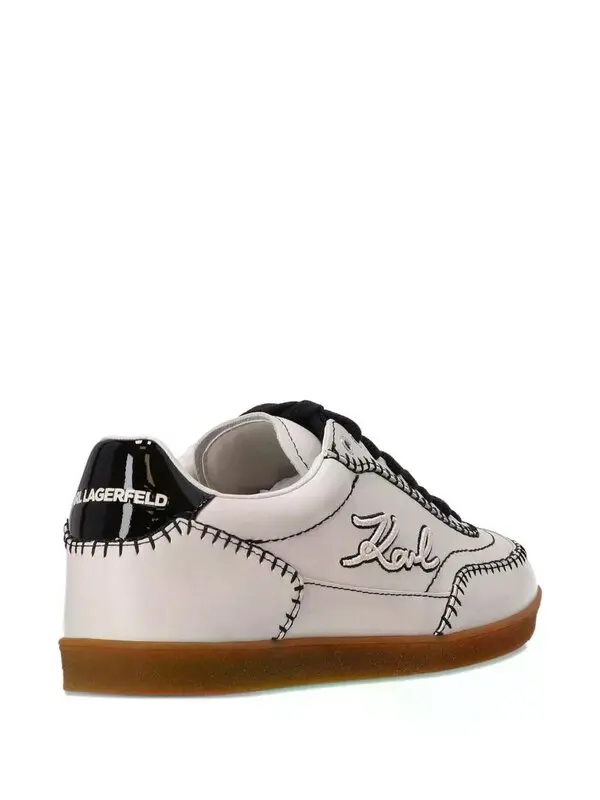 Karl Lagerfeld Embroidered Leather Sneakers