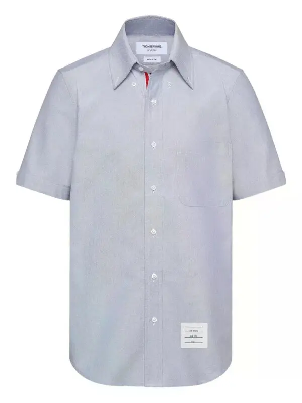 Thom Browne Patch-pocket Short-sleeve Shirt - Blue
