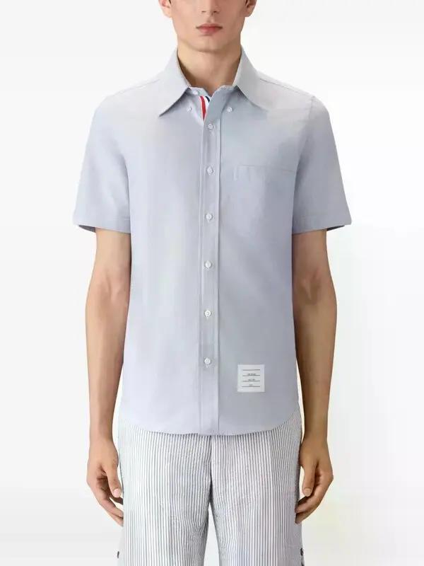 Thom Browne Patch-pocket Short-sleeve Shirt - Blue