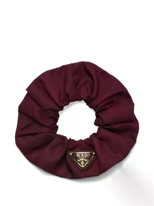Prada Triangle Logo Scrunchie - Red