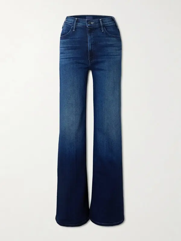 MOTHER The Hustler Roller High-rise Wide-leg Jeans - Blue