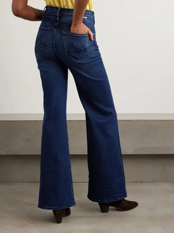 MOTHER The Hustler Roller High-rise Wide-leg Jeans - Blue