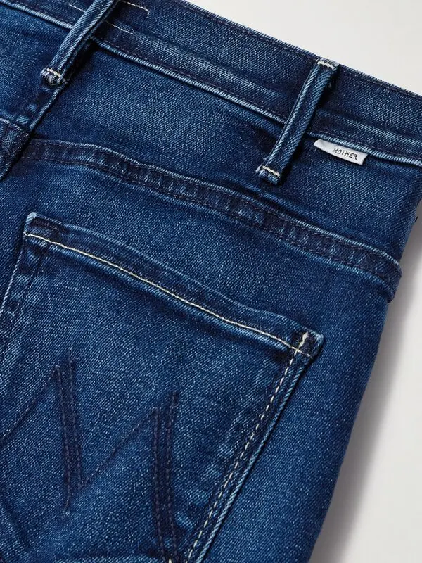 MOTHER The Hustler Roller High-rise Wide-leg Jeans - Blue