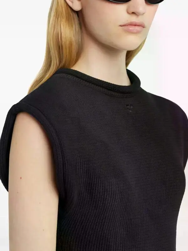 COURREGES Cropped Sleeveless Jumper - Black