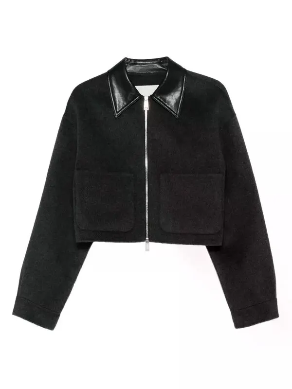 Nanushka Leather-trimmed Zip-up Jacket