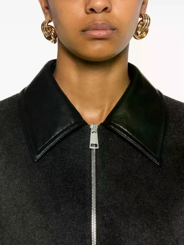 Nanushka Leather-trimmed Zip-up Jacket