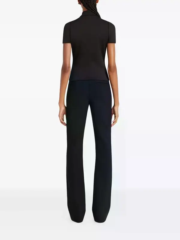 COURREGES Zip-up Short-sleeve Top - Black
