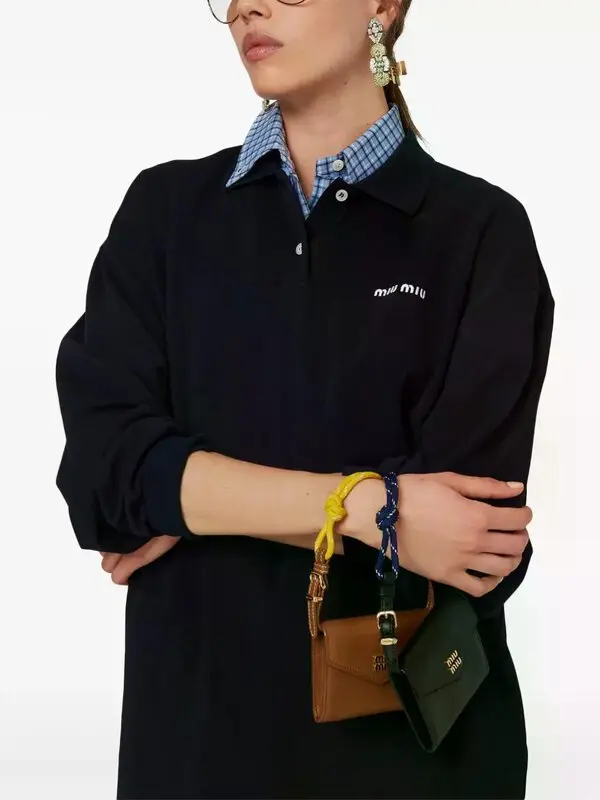 Miu Miu Logo-embroidered Piqué Polo Shirt