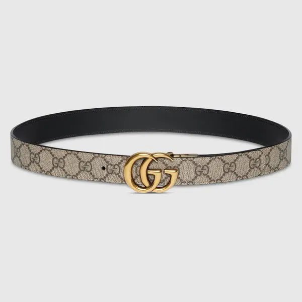 Gucci Gg Marmont Reversible Belt - Beige