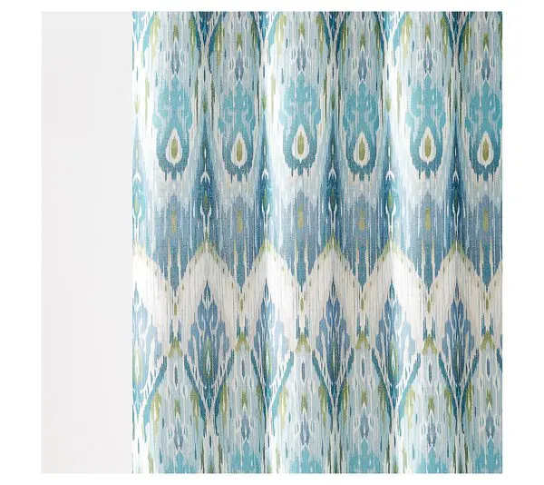 LUSH DECOR Ikat Drops Shower Curtain Teal Singl E 72x72