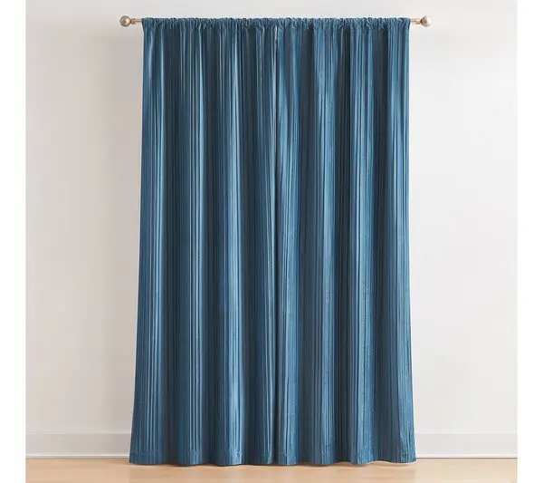 LUSH DECOR Glam Pleated Velvet Light Filtering Indow Curtains
