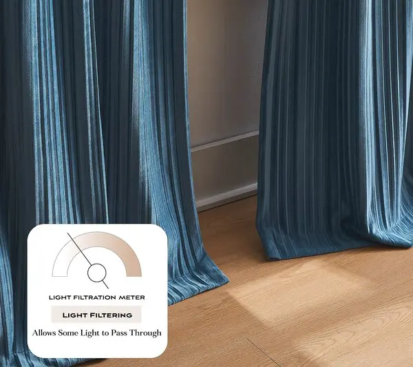 LUSH DECOR Glam Pleated Velvet Light Filtering Indow Curtains