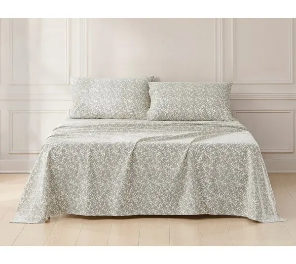 LUSH DECOR Zara Floral Block Cotton Sheet 4-pie Ce Set King - One-color