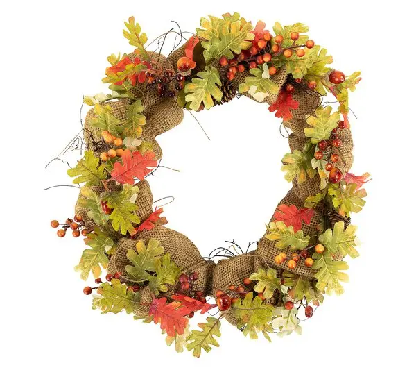 NORTHLIGHT Berries And Pinecones Harvest Twig W Eath 18' Unlit - One-color