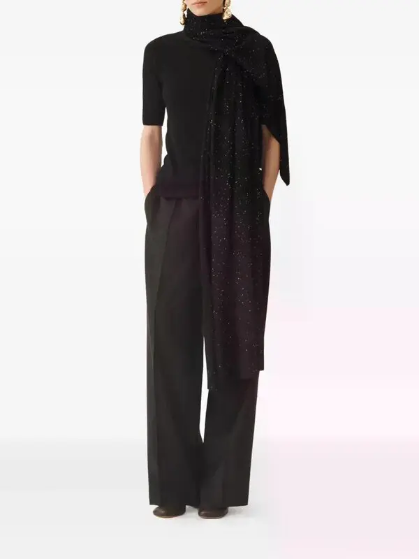 Fabiana Filippi Sequin-embellished Ribbed Scarf - Black