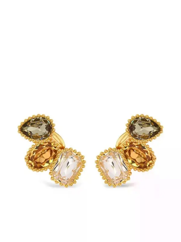Oscar De La Renta Crystal Embellished Earrings - Gold