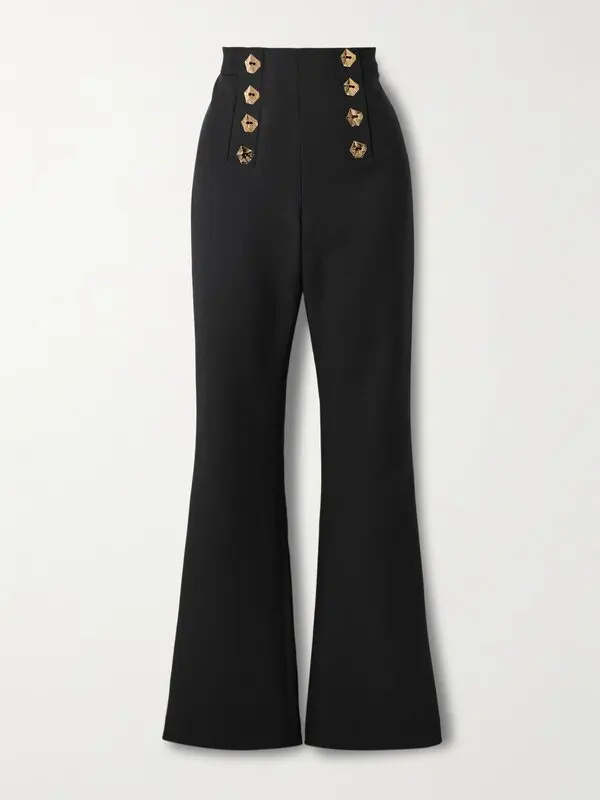 VIOLANTE NESSI Matisse Wool-blend Cady Flared Pants