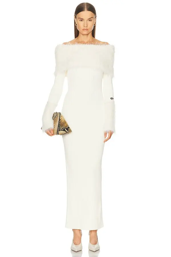 JEAN PAUL GAULTIER Ribbed Hairy Long Dress