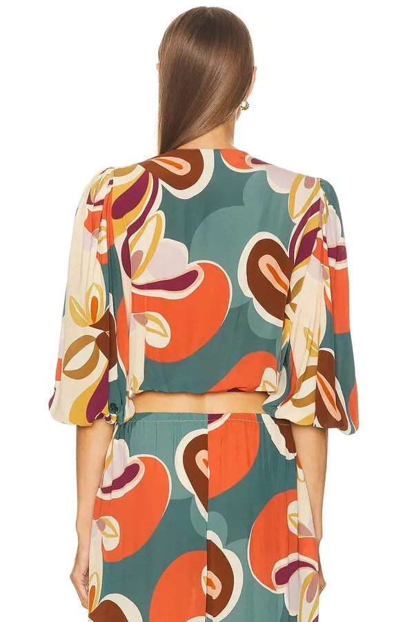 ADRIANA DEGREAS Organic Floral Puff Sleeved Blouse - Unique