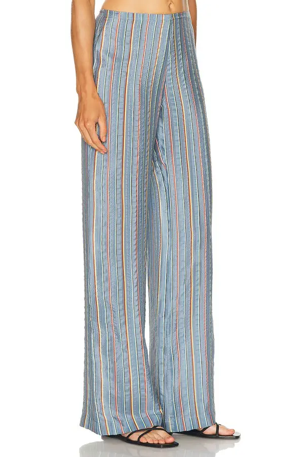 THE ELDER STATESMAN Striped Zip Pant