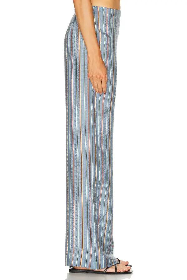 THE ELDER STATESMAN Striped Zip Pant