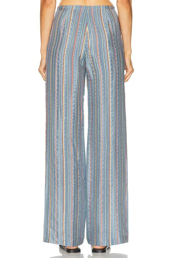THE ELDER STATESMAN Striped Zip Pant
