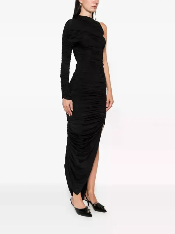 MUGLER One-sleeve Draped Dress