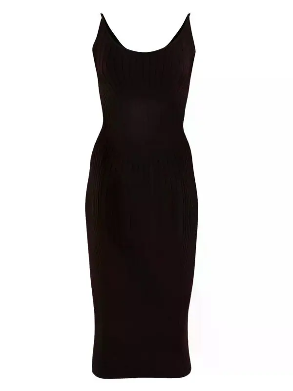 MUGLER Ribbed Midi Dress