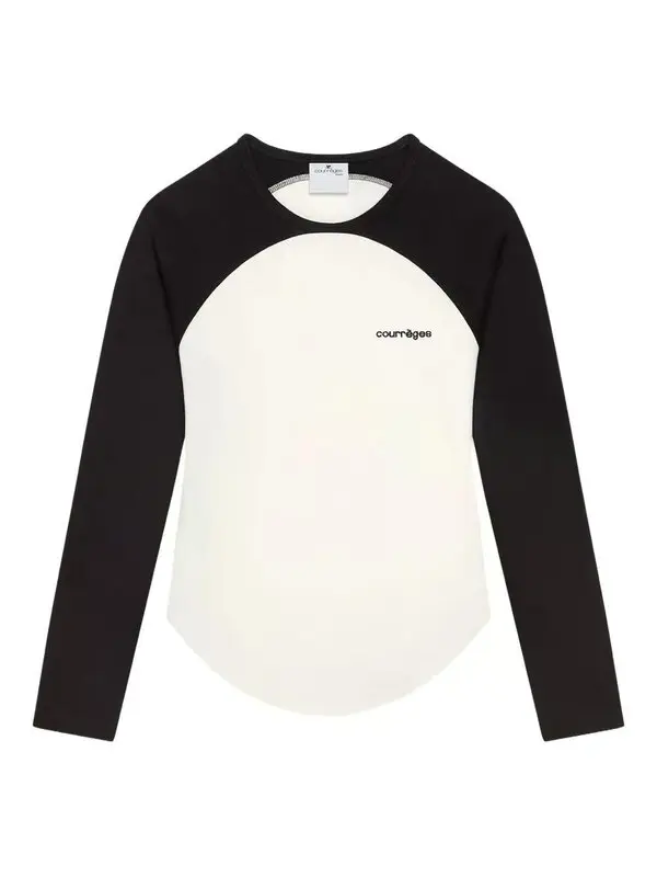 COURREGES Circle Contrast T-shirt - Neutrals