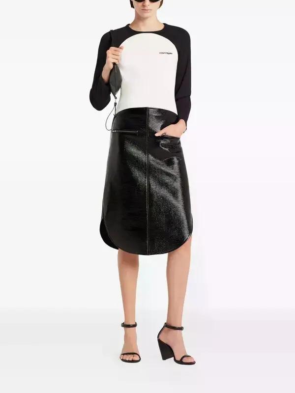 COURREGES Circle Contrast T-shirt - Neutrals
