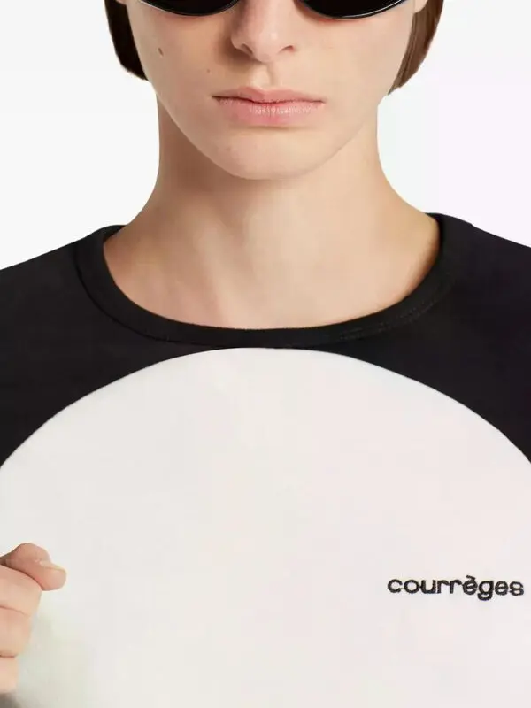 COURREGES Circle Contrast T-shirt - Neutrals