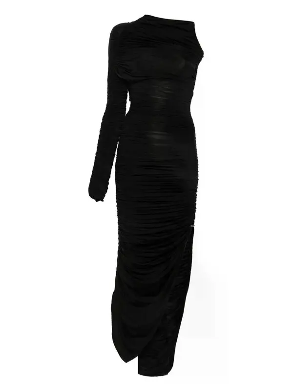 MUGLER One-sleeve Draped Dress