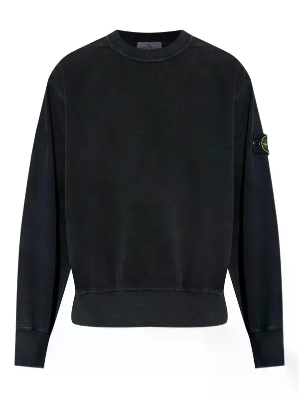 Stone Island Crew-neck Sweatshirt With Compass Badge - Black