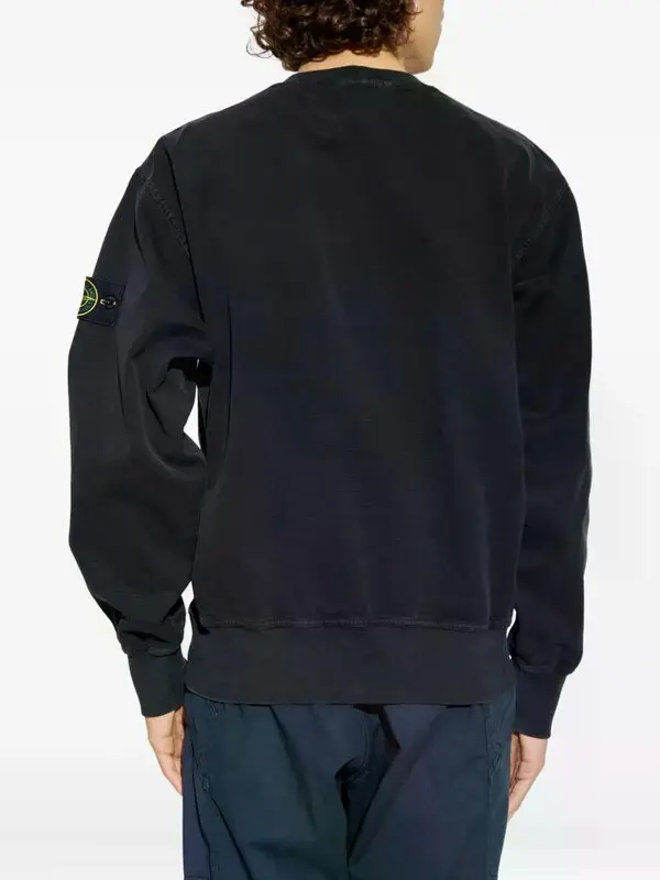 Stone Island Crew-neck Sweatshirt With Compass Badge - Black
