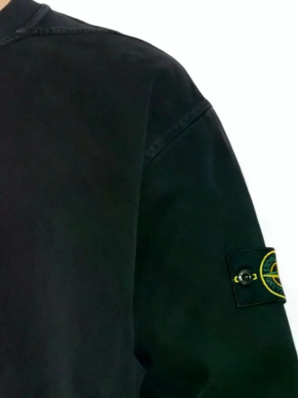 Stone Island Crew-neck Sweatshirt With Compass Badge - Black