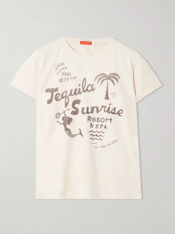 MOTHER - Printed Cotton-Blend Jersey T-Shirt