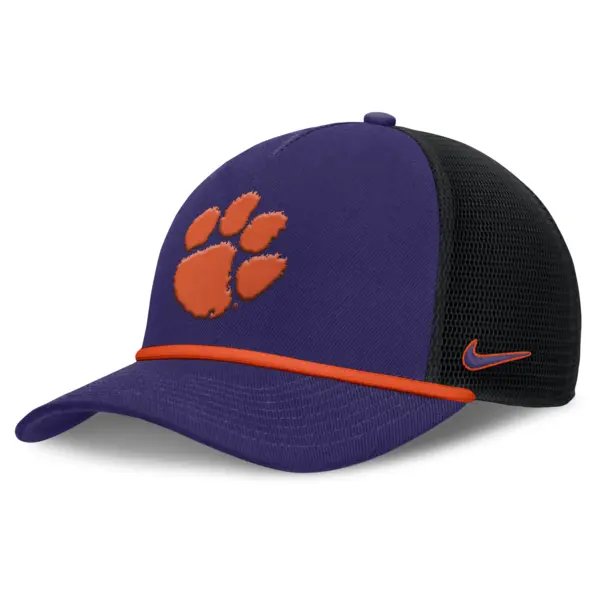 Nike Clemson Primetime Rise College Trucker Adjustable Hat - Purple