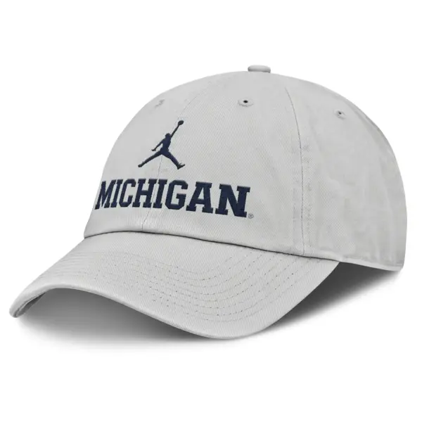 JORDAN Michigan Off-field Club Gameday Adjustable Cap - Grey